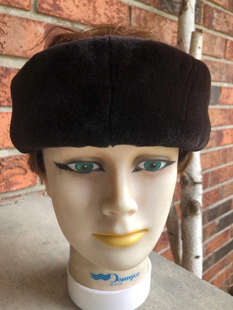Beautiful Dark Sheared Farm Raised Mink Fur Head Band Lined in Velvet ...