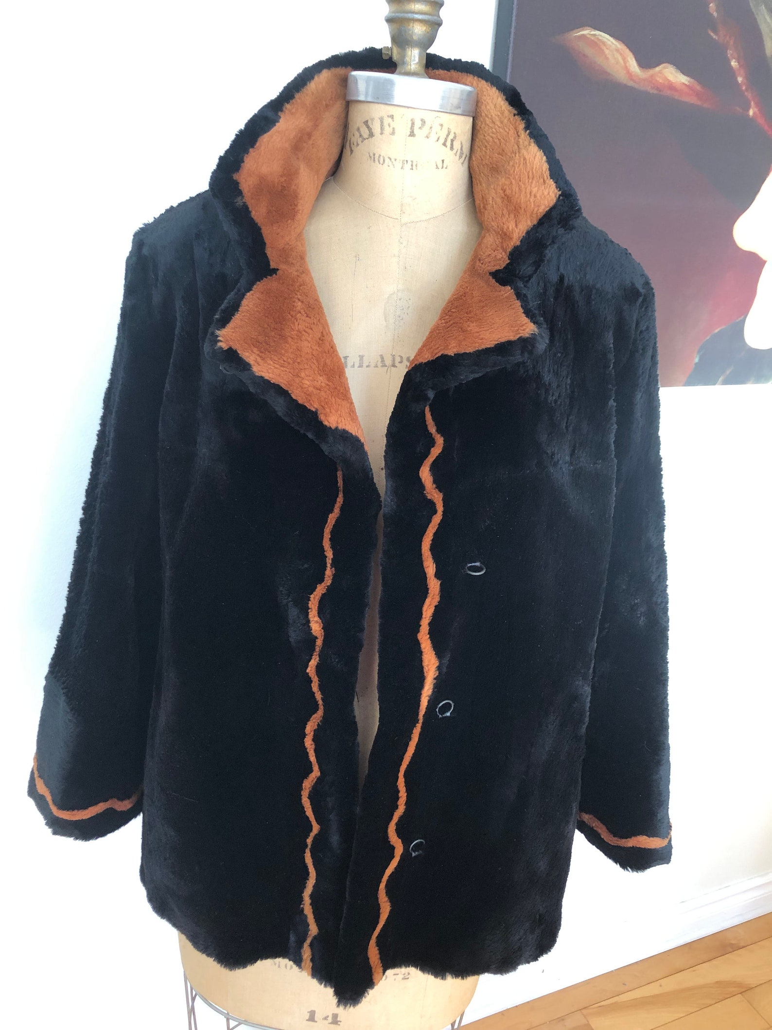 Black and Gold Sheared Muskrat Fur Jacket Newly Remolded - Etsy