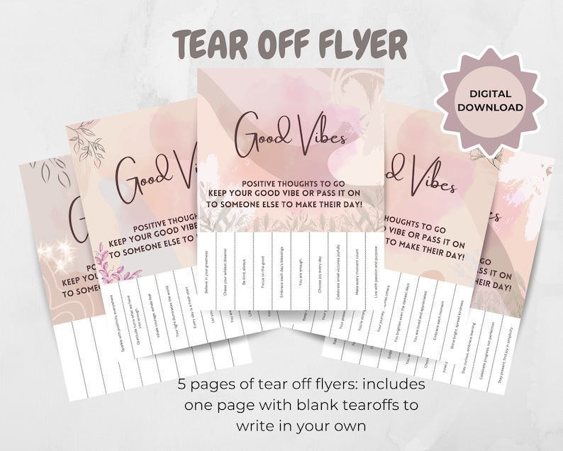 Tear off Flyer Good Vibes Printable, Counselor Tear off Compliments ...