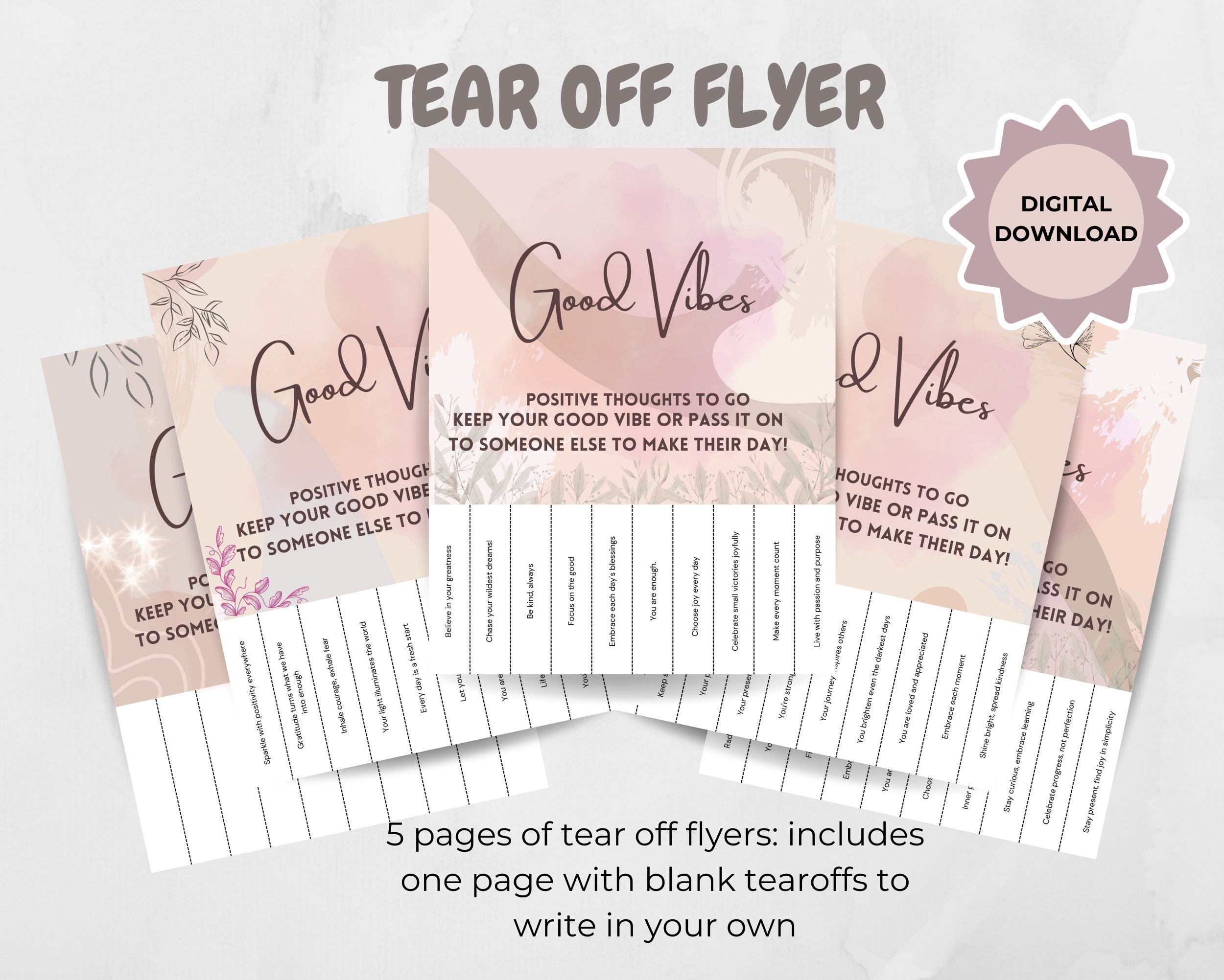 Tear off Flyer Good Vibes Printable, Counselor Tear off Compliments ...