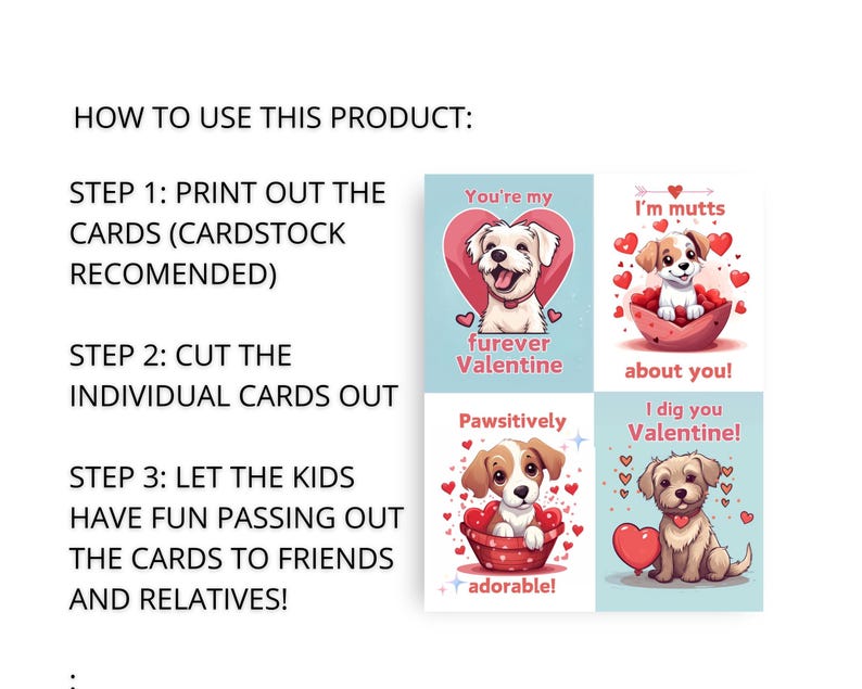 Cat and Dog Valentine Cards, Funny Classroom Valentines (digital ...