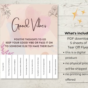 Tear off Flyer Good Vibes Printable, Counselor Tear off Compliments ...