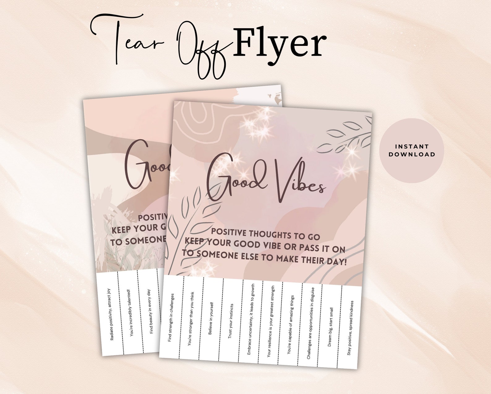 Tear off Flyer Good Vibes Printable, Counselor Tear off Compliments ...