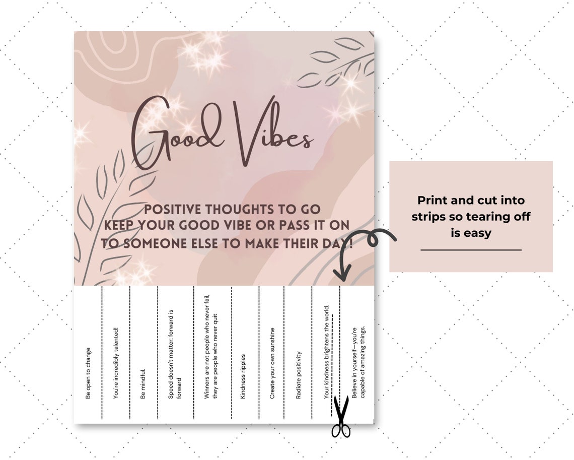 Tear off Flyer Good Vibes Printable, Counselor Tear off Compliments ...