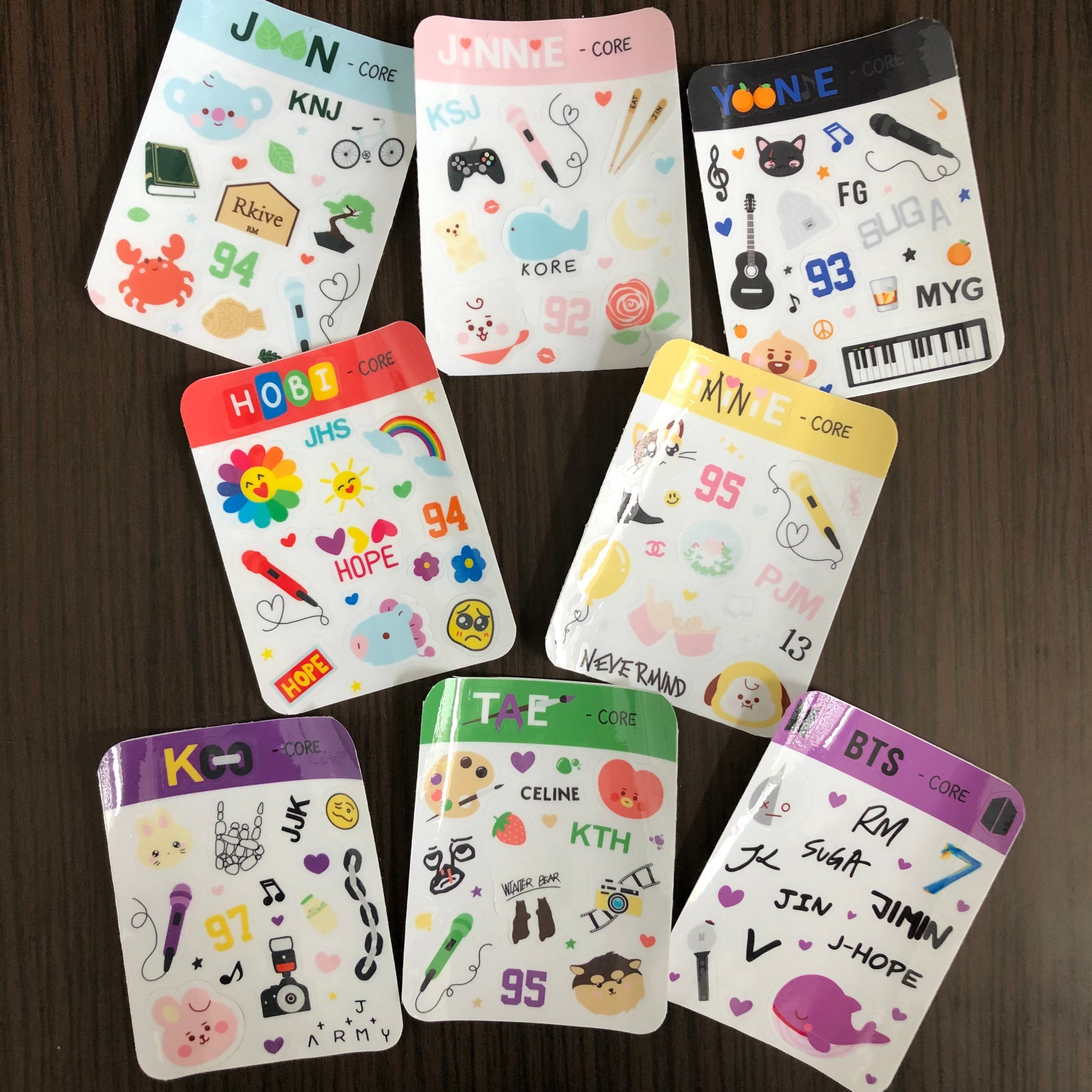Bangtan-Core Mini Sticker Sheets | Etsy