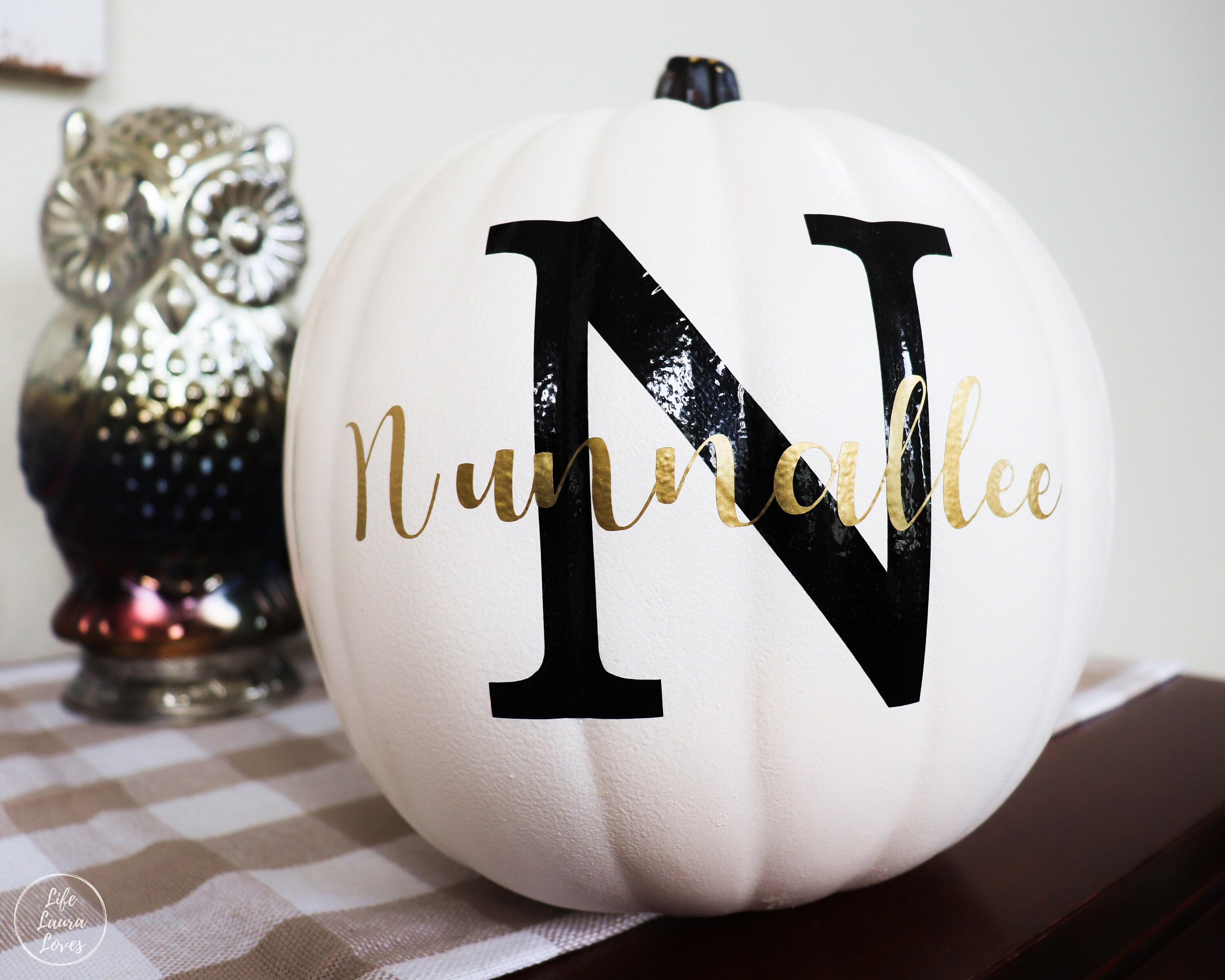 Pumpkin Monogram Decal With Last Name and Initial - Etsy