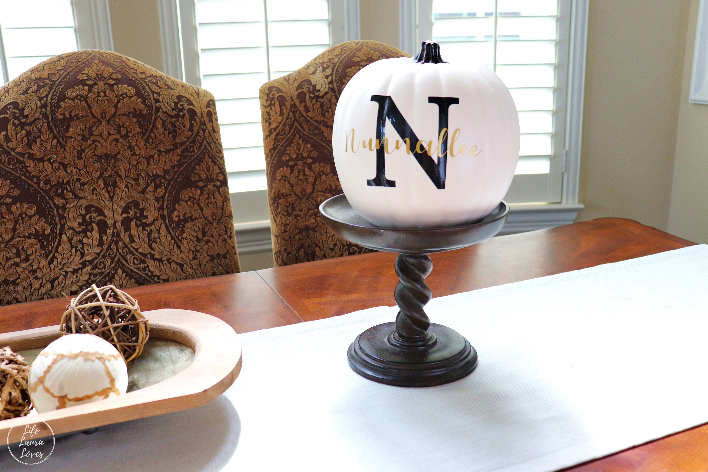 Pumpkin Monogram Decal With Last Name and Initial - Etsy
