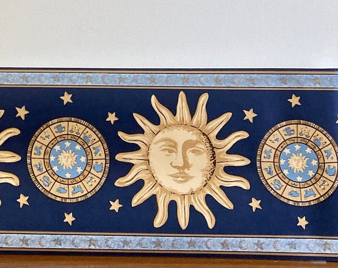 10yds 90s Sun Moon Stars Wallpaper Border | 15 Yards 6.78" Celestial ...