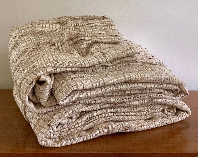 BEAUTIFUL Open Weave 70s Neutral Curtains | Woven Pinch Pleat Drapes ...