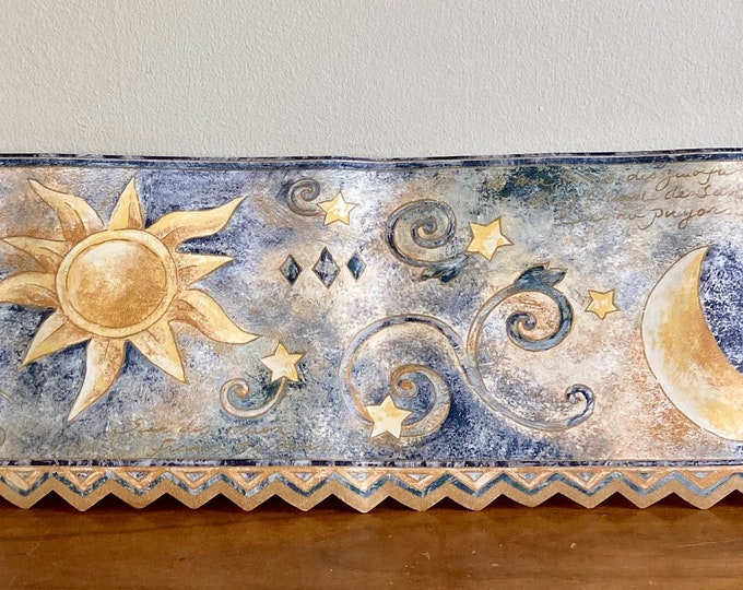 ONE Roll 90s Sun Moon Stars Wallpaper Border | 5 Yards of 6" Celestial ...