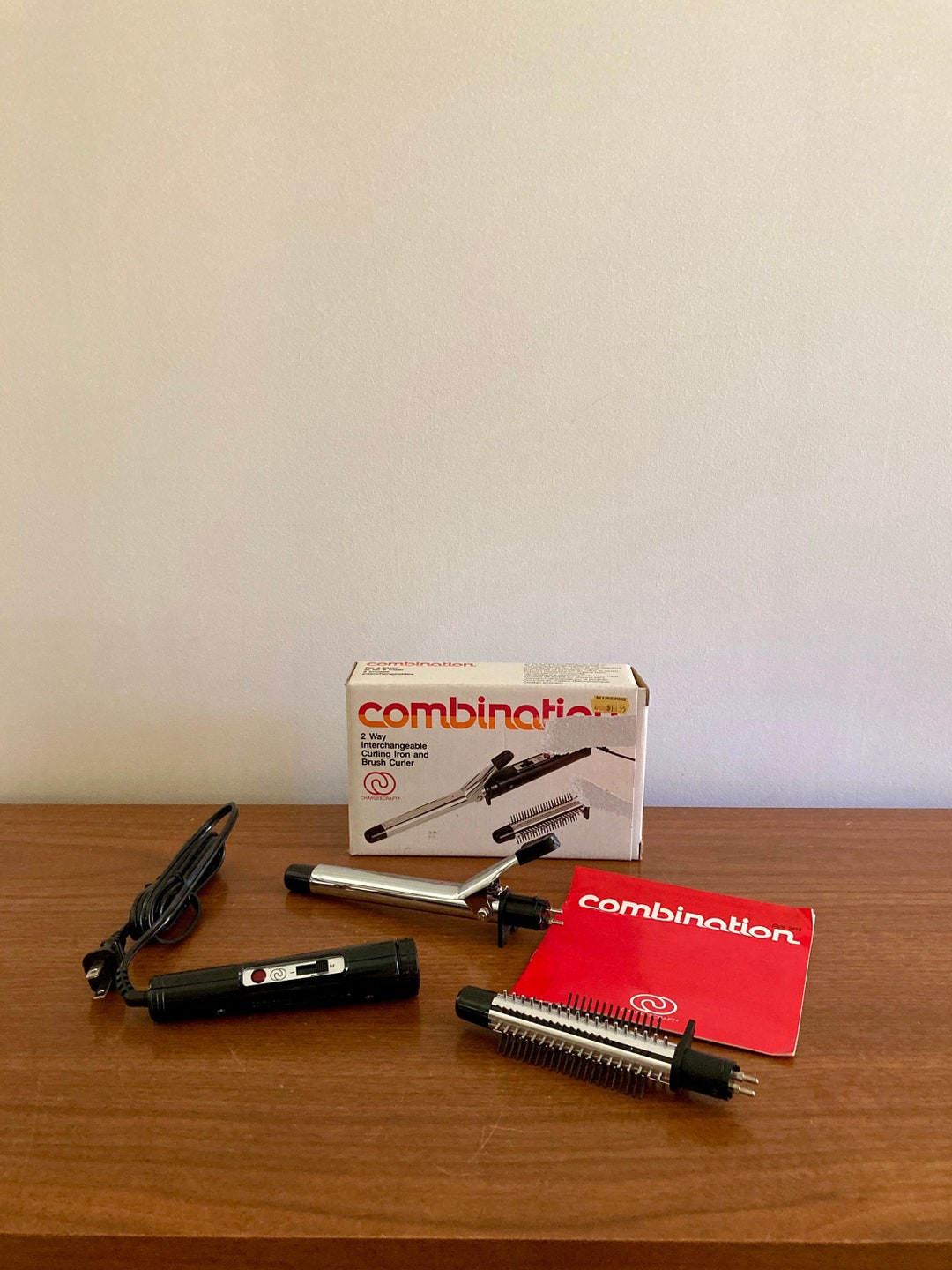 Combination Retro Curling Iron and Brush Curler | Vintage 80s90s ...