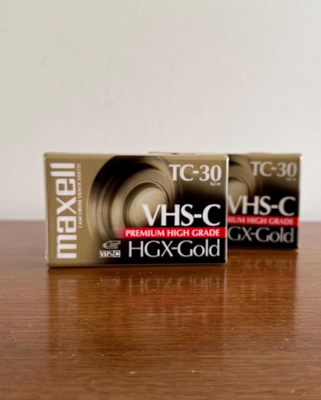 Two Blank VHS-C Tape | Vintage Maxell VHS-C Premium High Grade HG Gold Compact Camcorder Video ...