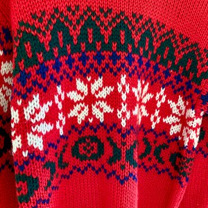 80s Handknit Ski Sweater Vintage 'fiori Blu' Hand Knit Pullover L Colourful Wool Sweater Retro ...