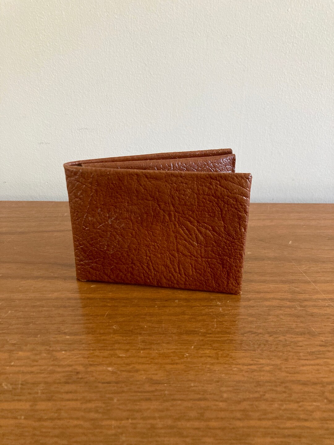 Brown Leather Wallet | Vintage 50s60s Men's Wallet | Retro Minimalist ...
