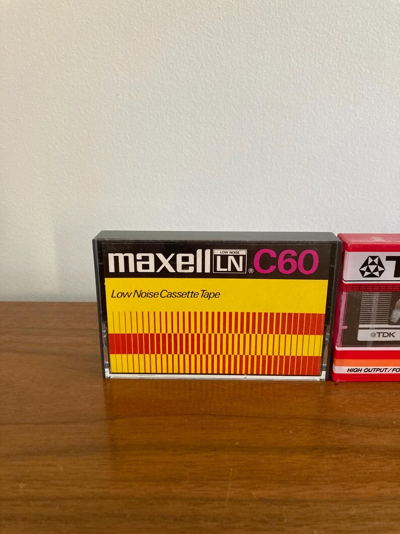 Two Vintage 80s Blank Cassette Tapes: Maxell C60 & TDK - Etsy
