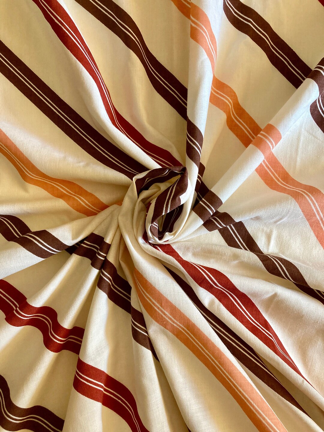 Retro 70s Striped Flat Sheet | Vintage Wabasso Esquire Double/queen ...