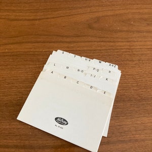 A to Z Index Card Dividers Vintage Hilroy Alphabet Index Cards Mid ...