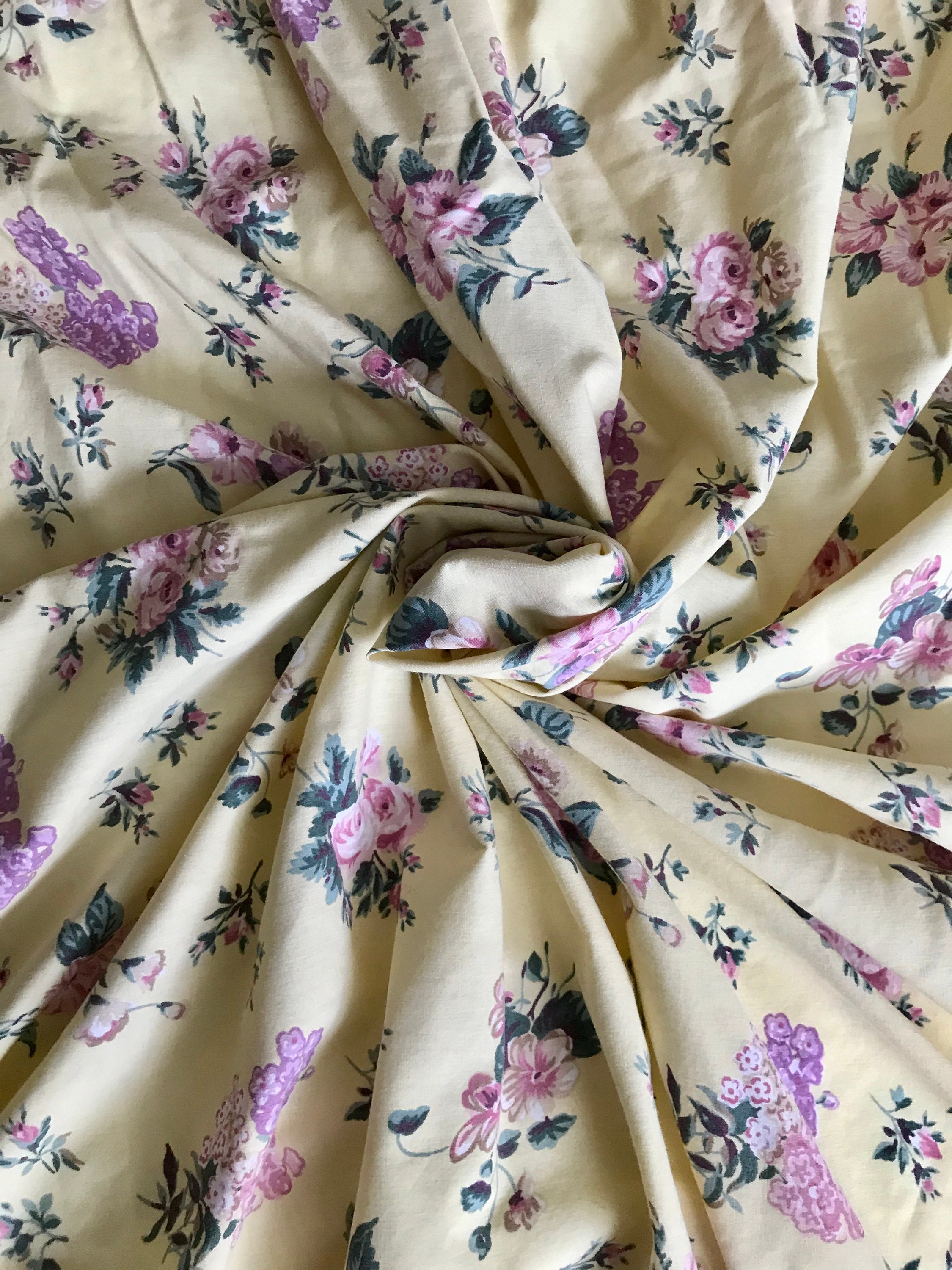 Ruffled Floral Twin Sheet Ruffle Flat Sheet Floral Flat | Etsy