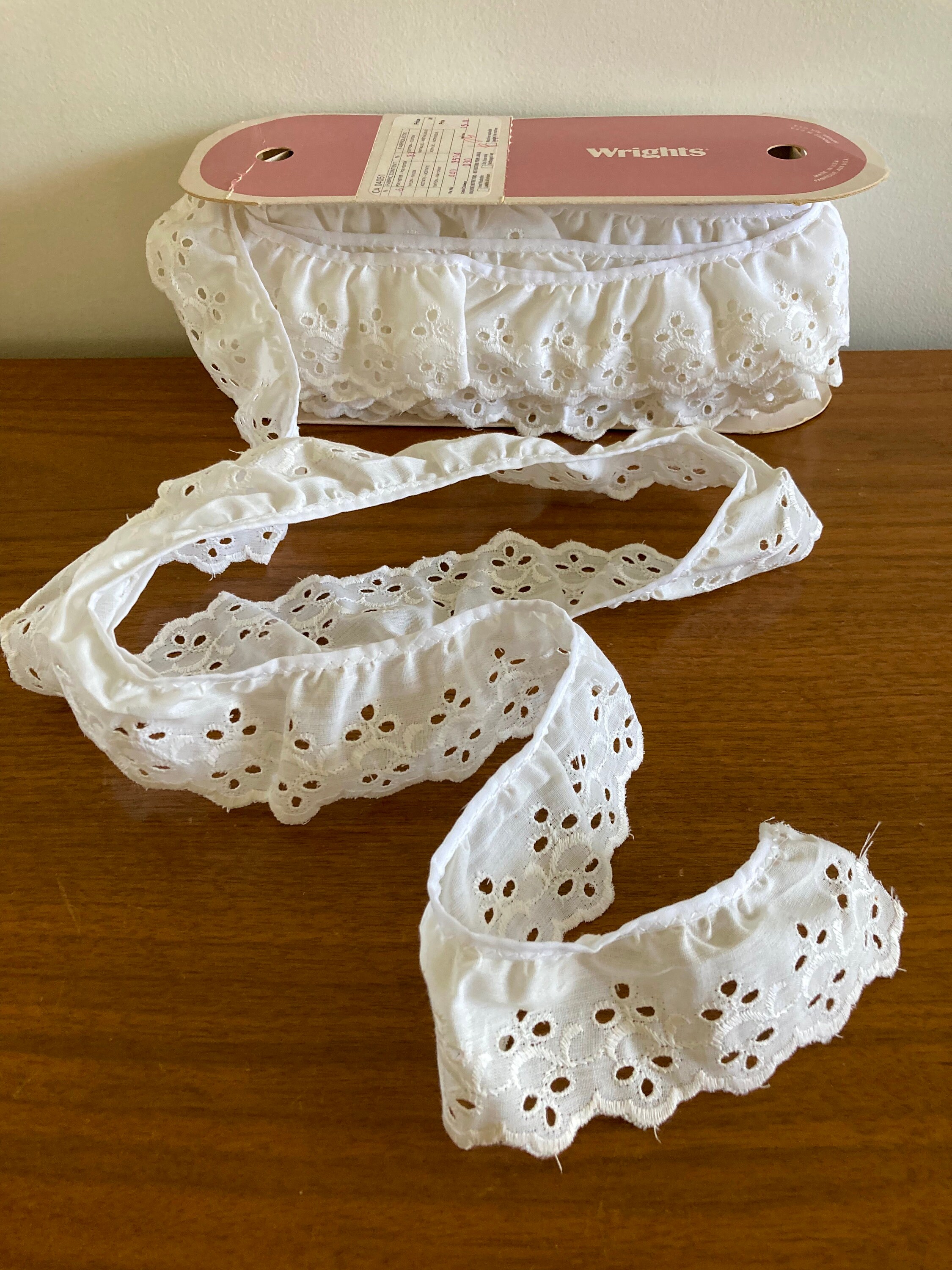 2 Inch IVORY Gathered Eyelet Lace Trim Vintage Ruffled - Etsy