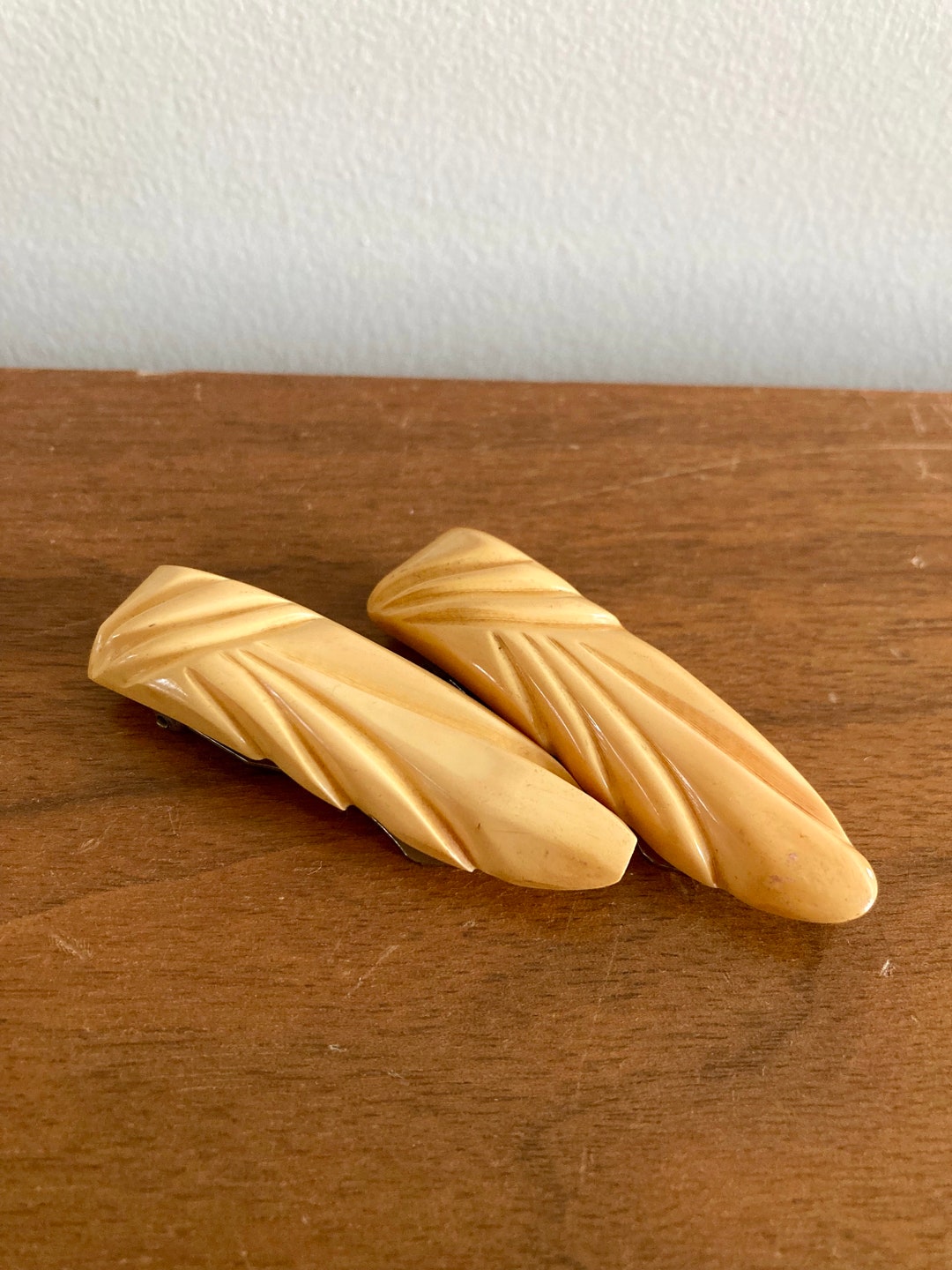 Vintage Art Deco Butterscotch Bakelite Dress Clips - 1920s-30s Pair - Etsy