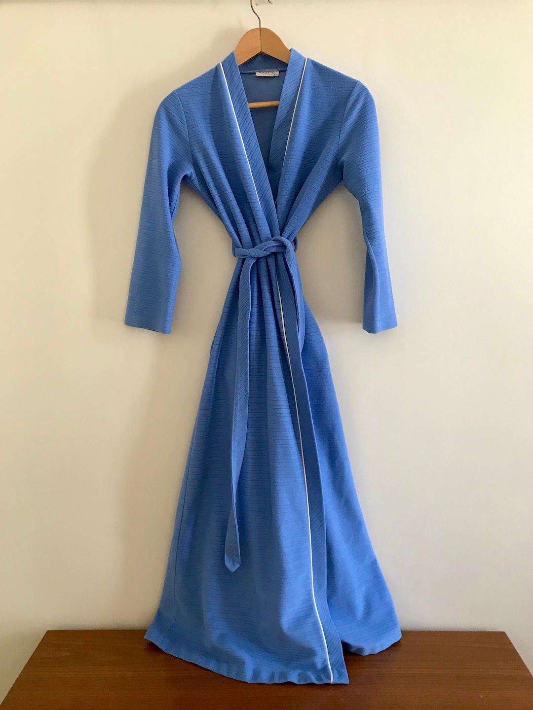 Ladies Long Robe | Vintage 70s Kayser Bathrobe - Blue | Retro Womens ...