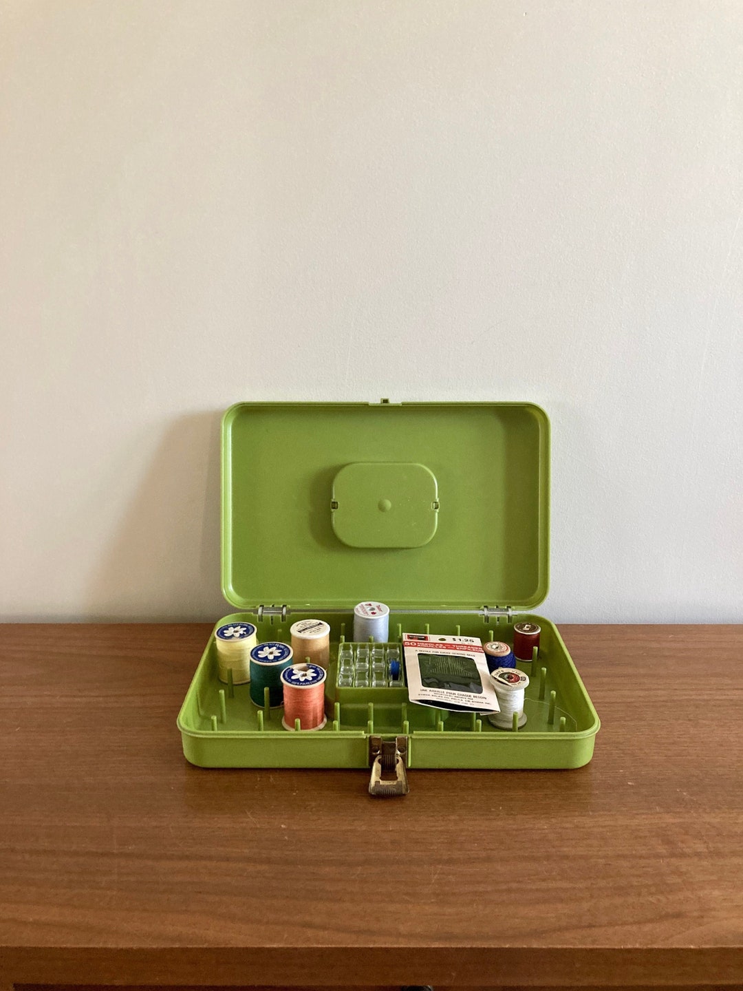 Vintage Wil Hold Avocado Green Sewing Box | Retro Sewing Box With ...