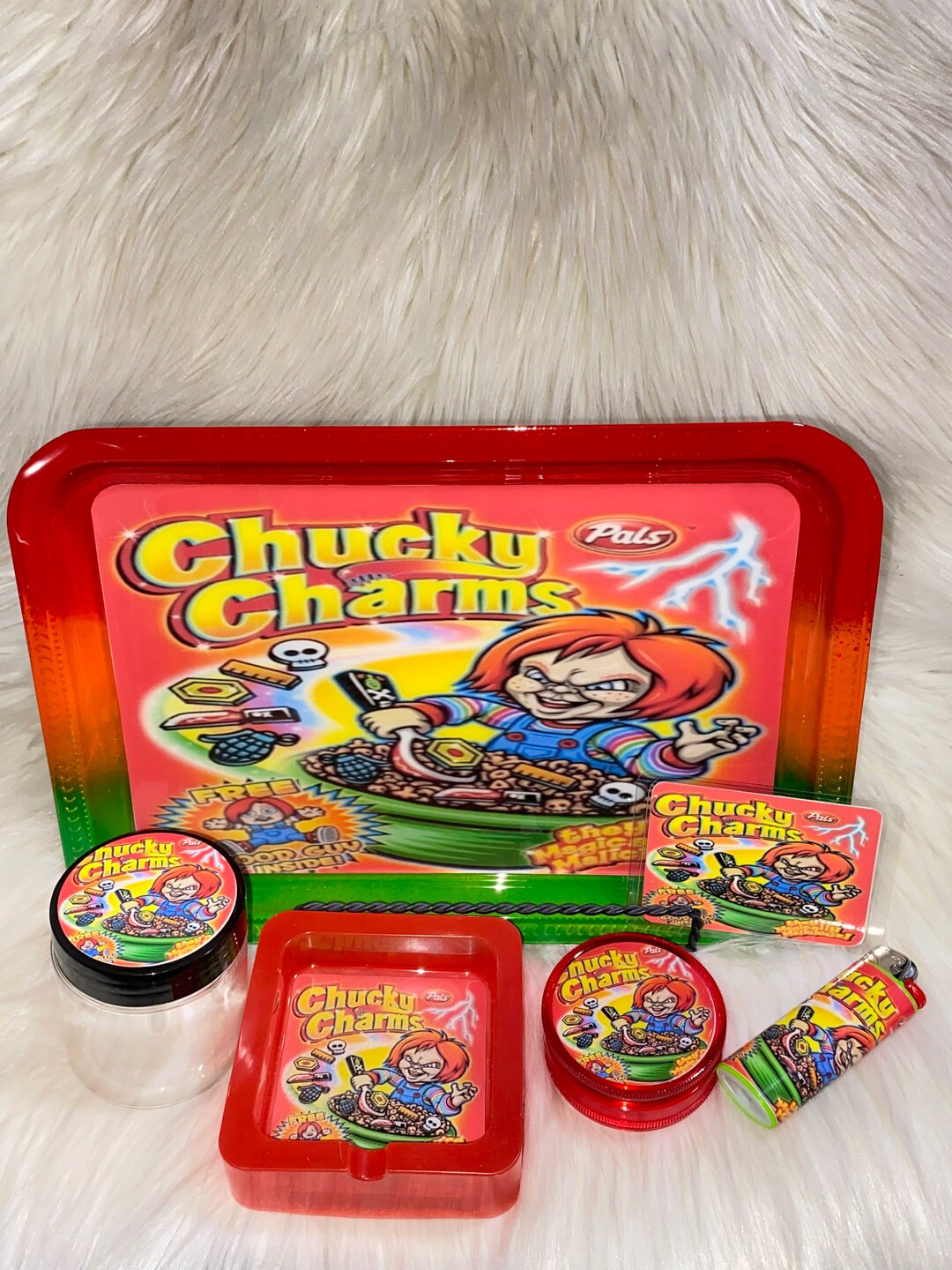 Chucky Rolling Tray Setashtraylighterscoopcardjarstoner - Etsy