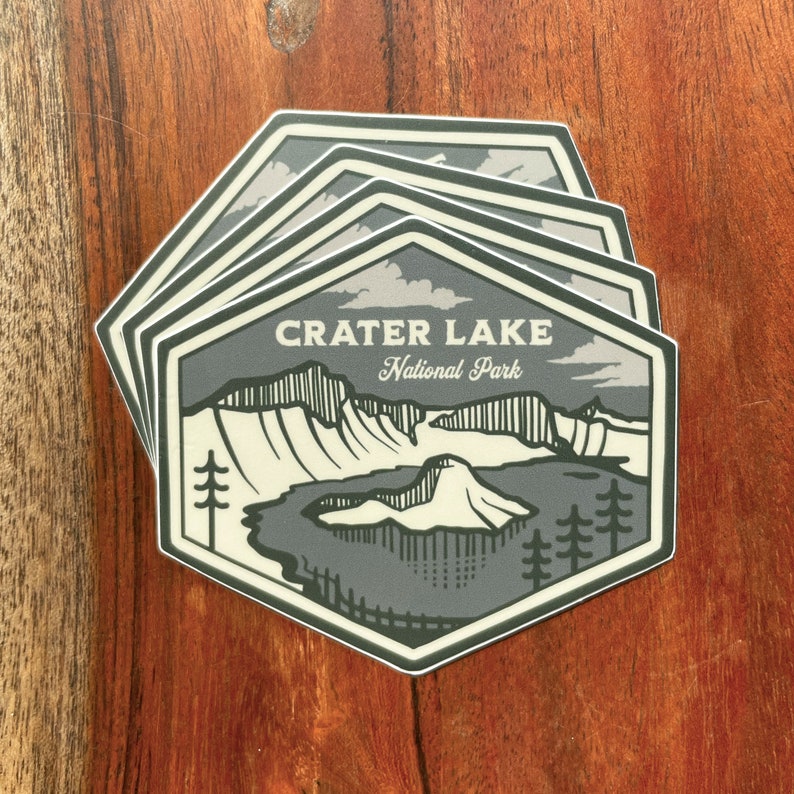 Crater Lake - Die Cut Sticker Decal, Durable Vinyl, Matte, Car Decal ...