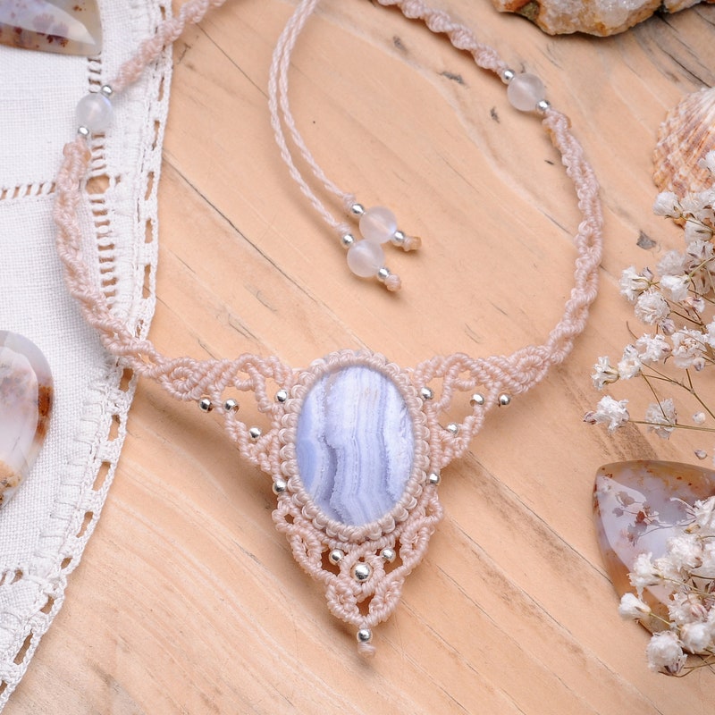 Macrame Necklace - Etsy