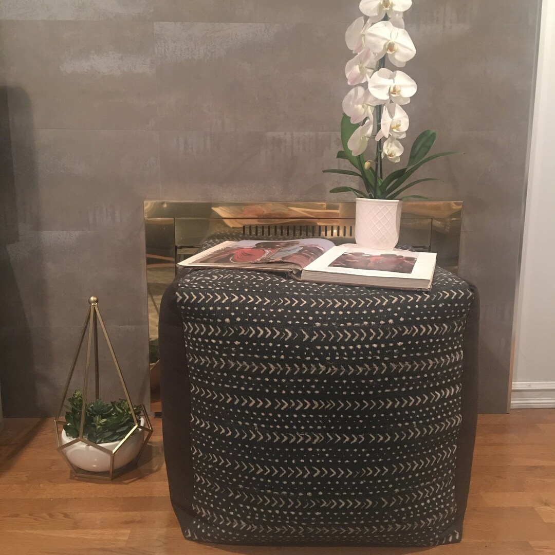Mud Cloth Inspired Ottoman Floor Pouf Bean Bag Chair Handmade Floor ...