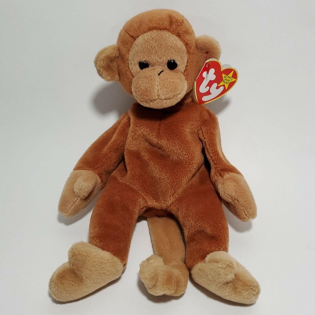 Vintage Ty BONGO Beanie Baby Monkey 1995 Plush Toy 9″ Stuffed Animal ...