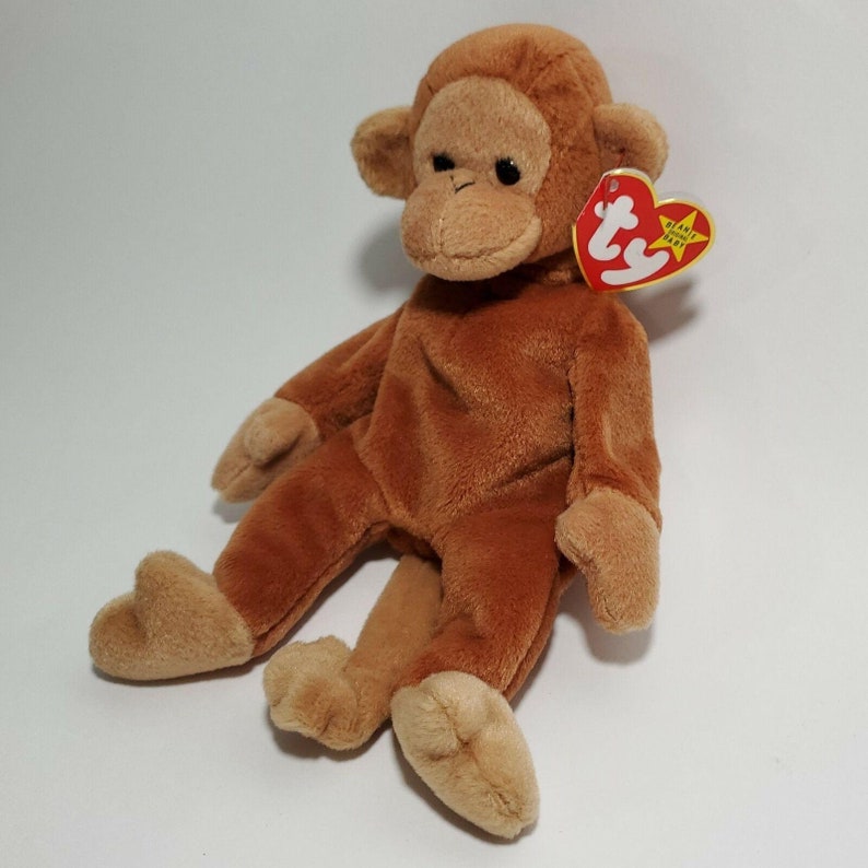 Vintage Ty BONGO Beanie Baby Monkey 1995 Plush Toy 9″ Stuffed Animal ...