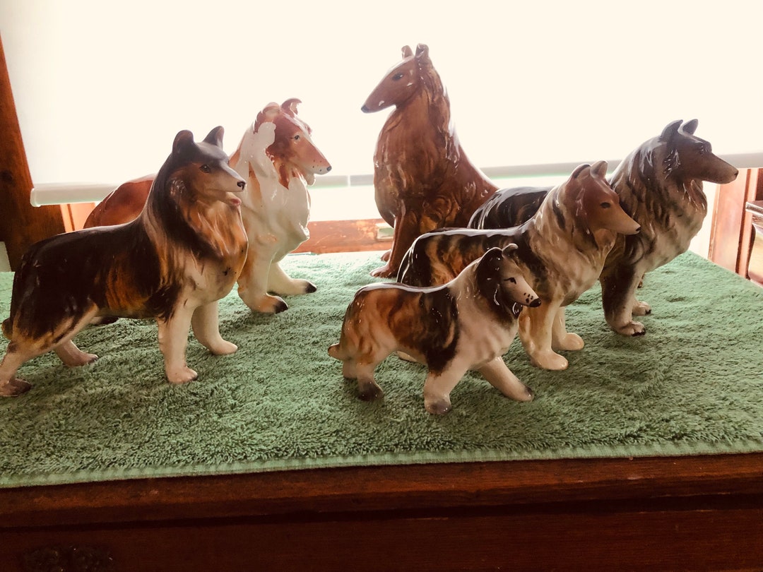 Lot of Vintage Collie Figures - Etsy