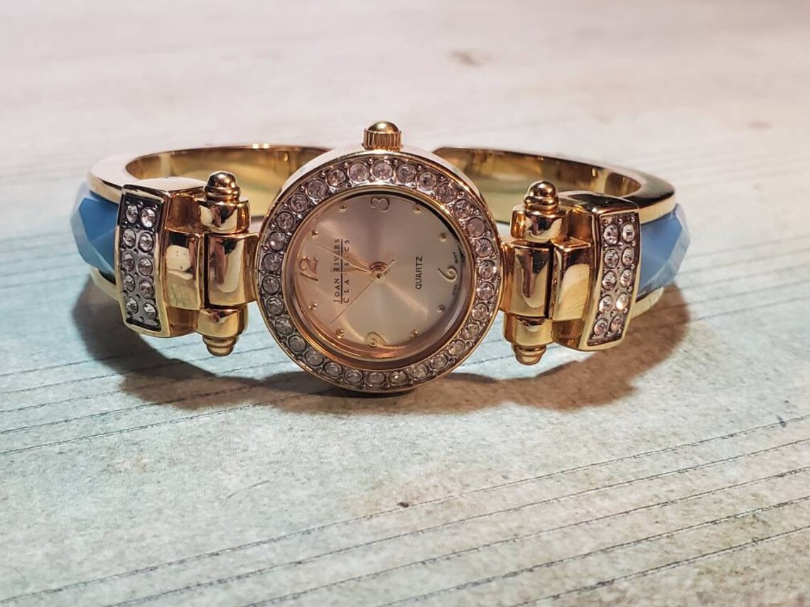 Joan Rivers Gold Tone Watch With Crystal Detail | Etsy