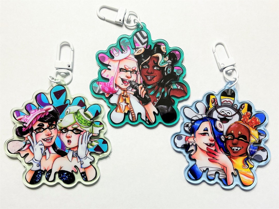Splatoon Squid Sisters Deep Cut off the Hook Keychain Charm - Etsy
