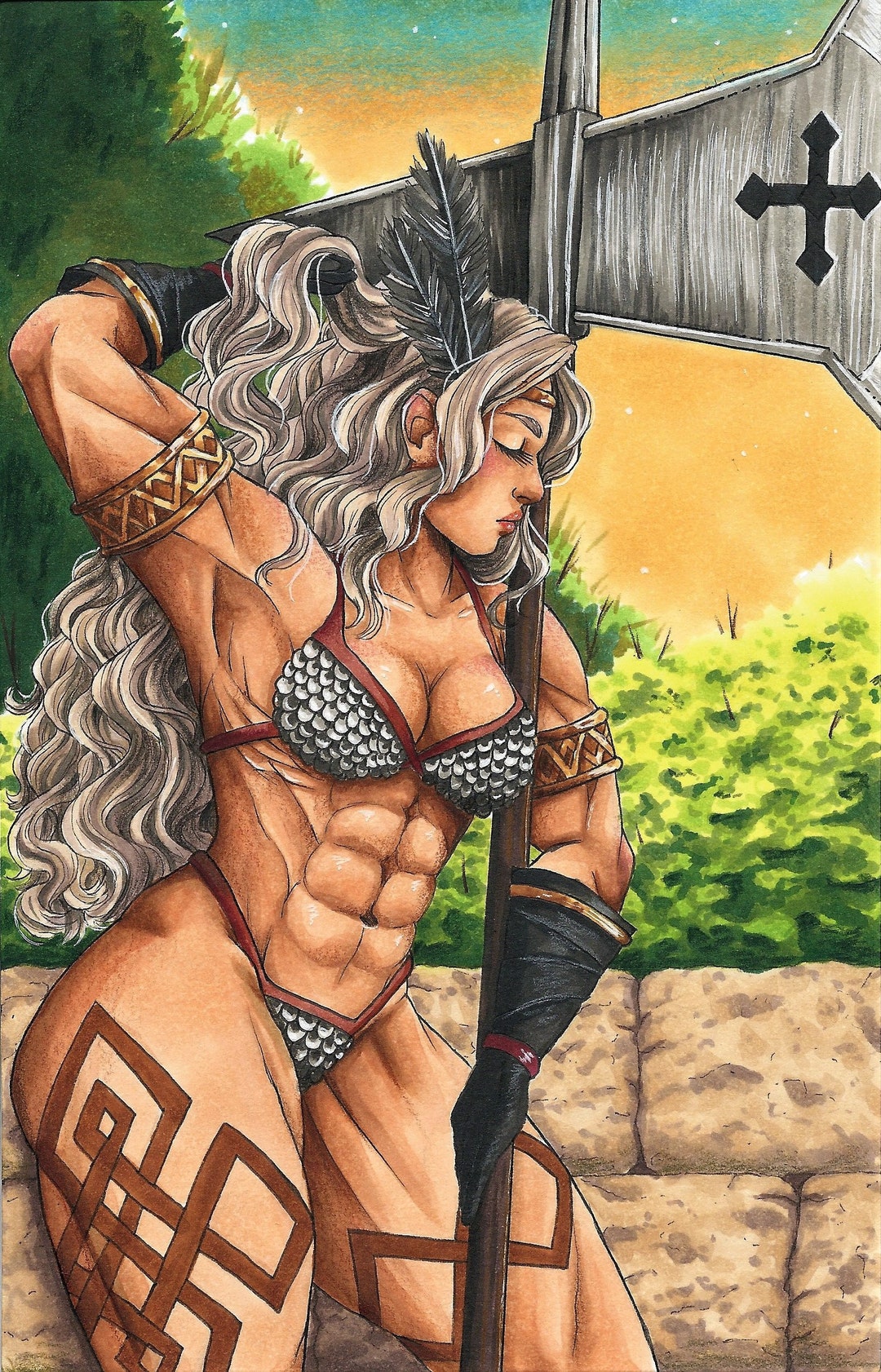 Dragons Crown Vanilla Ware Amazon Warrior Dnd Print Etsy