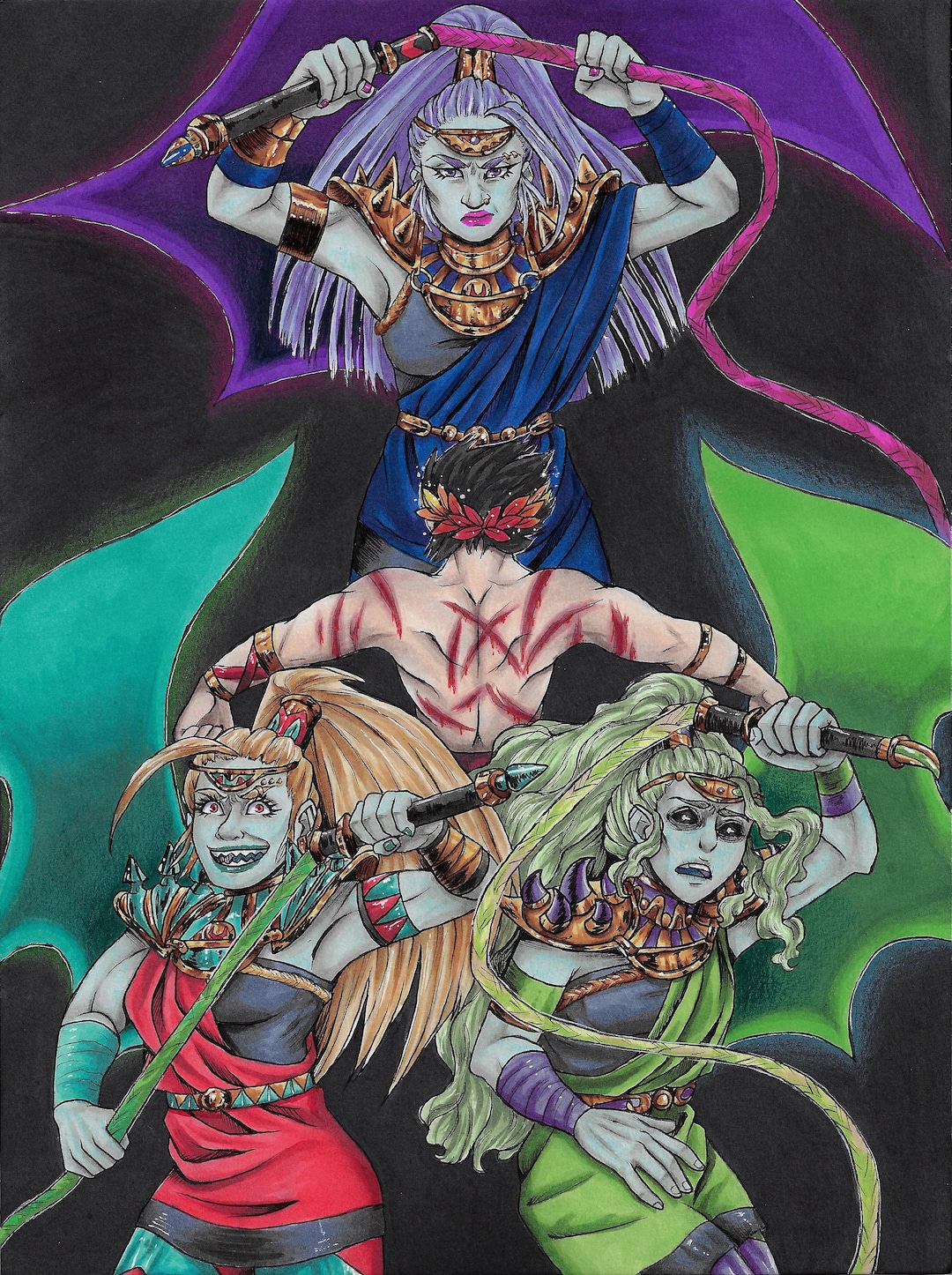 Hades Supergiant Games the Furies Megara Alecto Tisiphone Print - Etsy