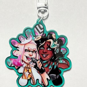 Splatoon Squid Sisters Deep Cut off the Hook Keychain Charm - Etsy