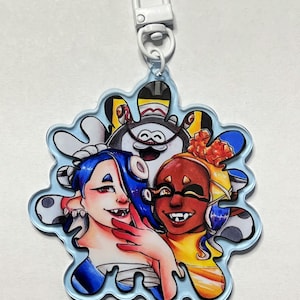 Splatoon Squid Sisters Deep Cut off the Hook Keychain Charm - Etsy