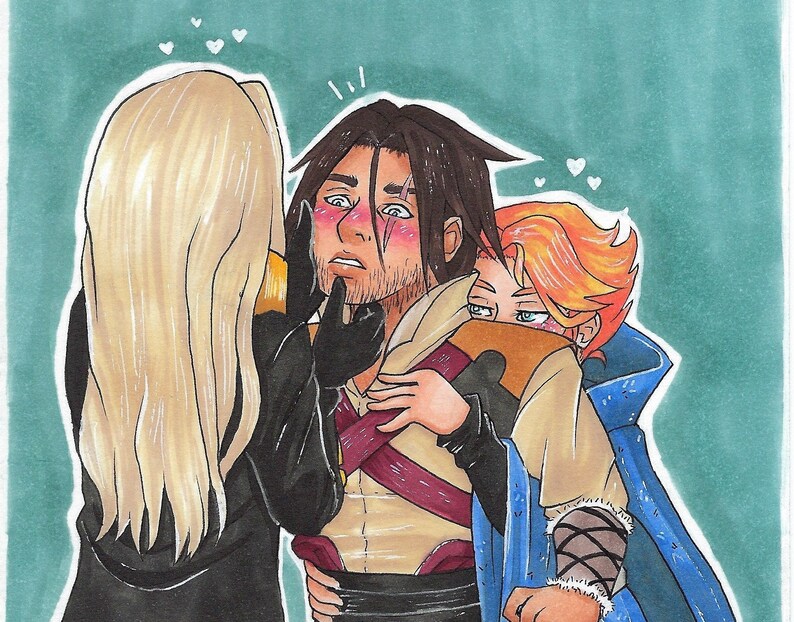 Castlevania poly Trio Alucard Trevor Belmont Sypha Belnades Print - Etsy