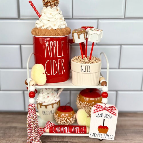 Caramel Apple Tiered Tray Decor Apple Tier Tray Decor Fall - Etsy