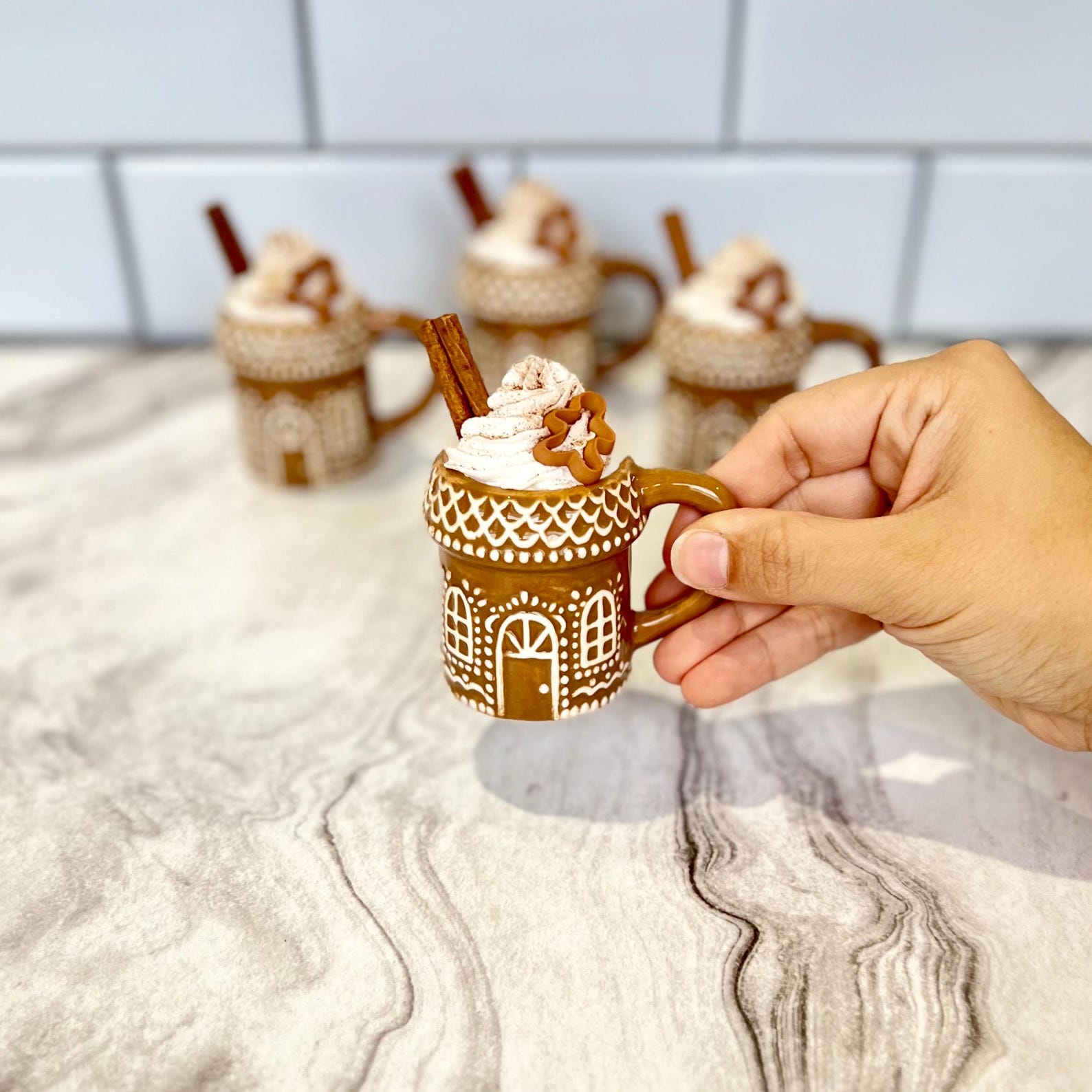 Neutral Gingerbread House Mini Mug | Gingerbread Decor - Etsy