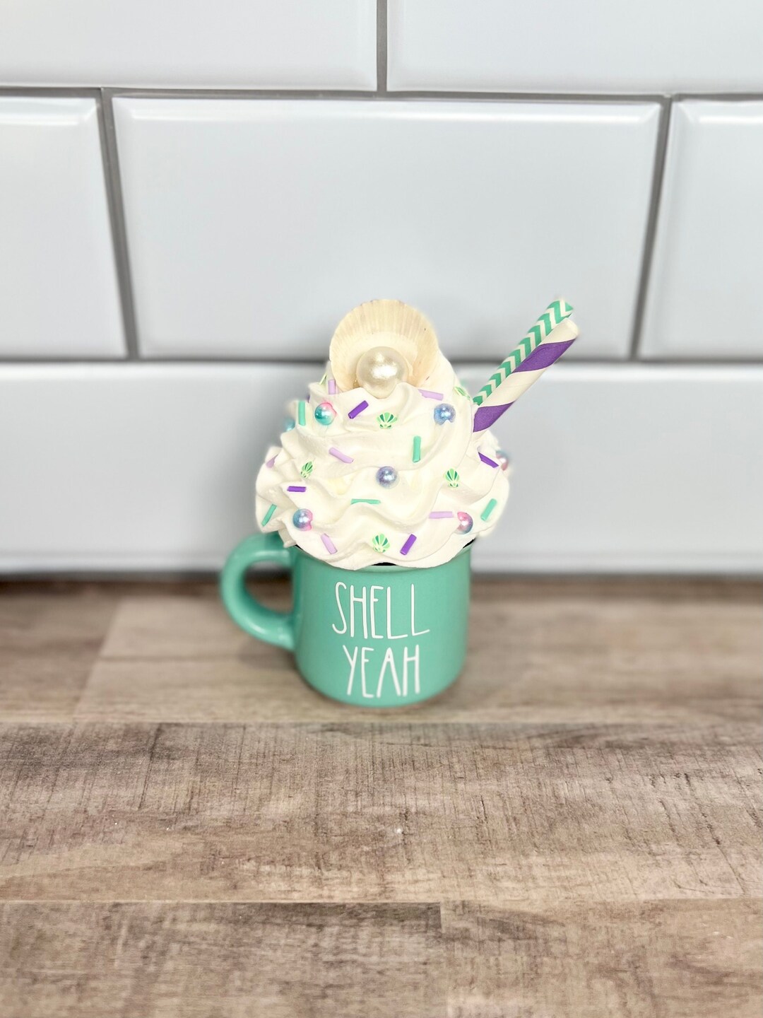 Small Mermaid Mug With Attached Faux Whipped Cream Topper | "shell Yeah ...