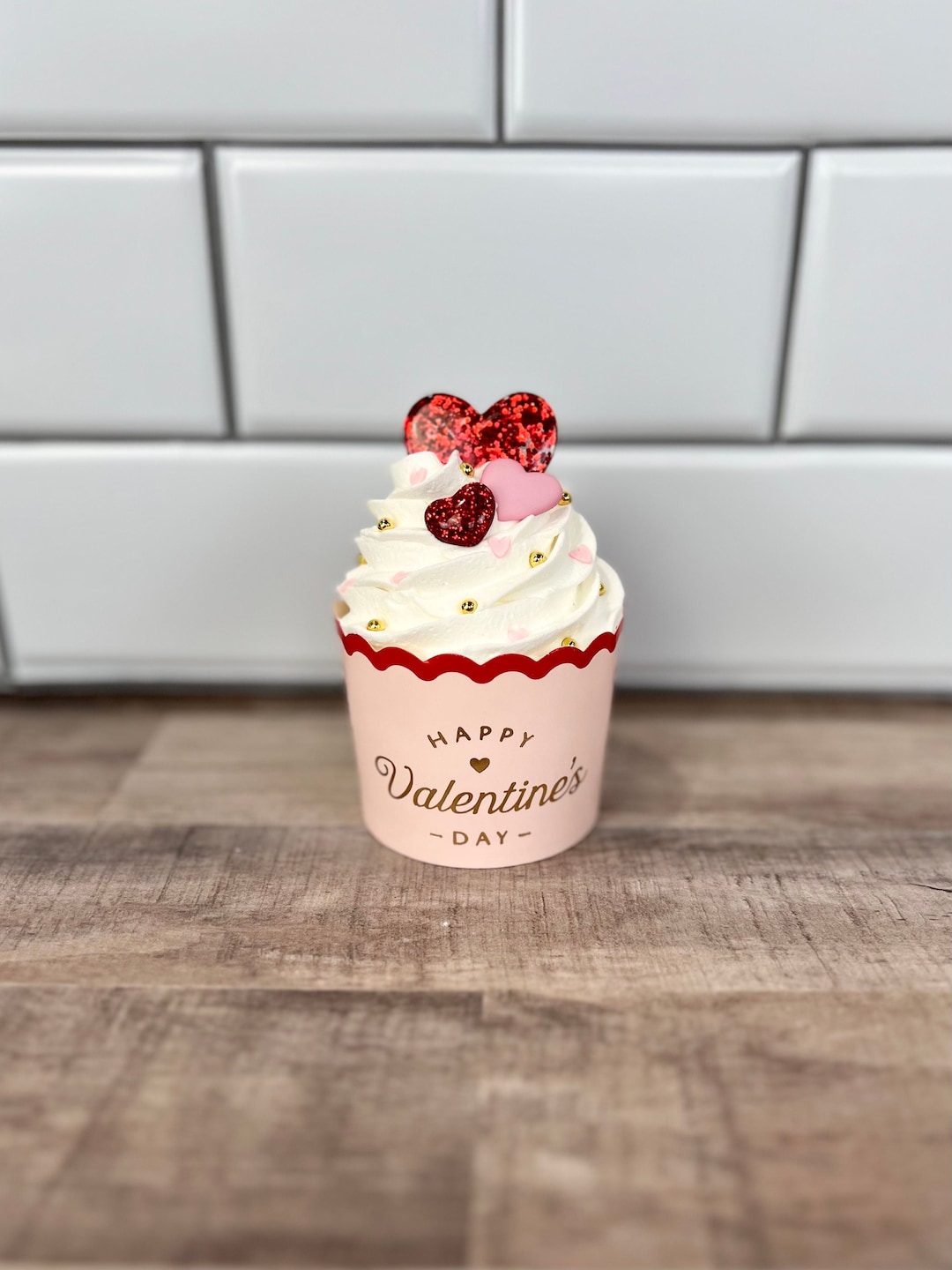 Happy Valentine's Day Faux Cupcake | Valentine's Day Tiered Tray Decor ...