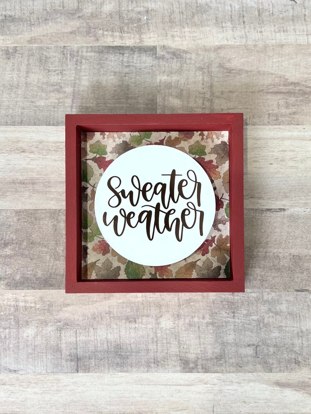Fall Tiered Tray Sign: "sweater Weather" Tabletop Decor - Etsy