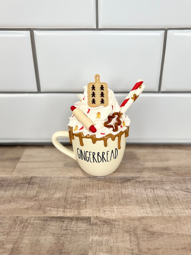 Small Fake Gingerbread Mug | Christmas Tiered Tray Decoration - Etsy