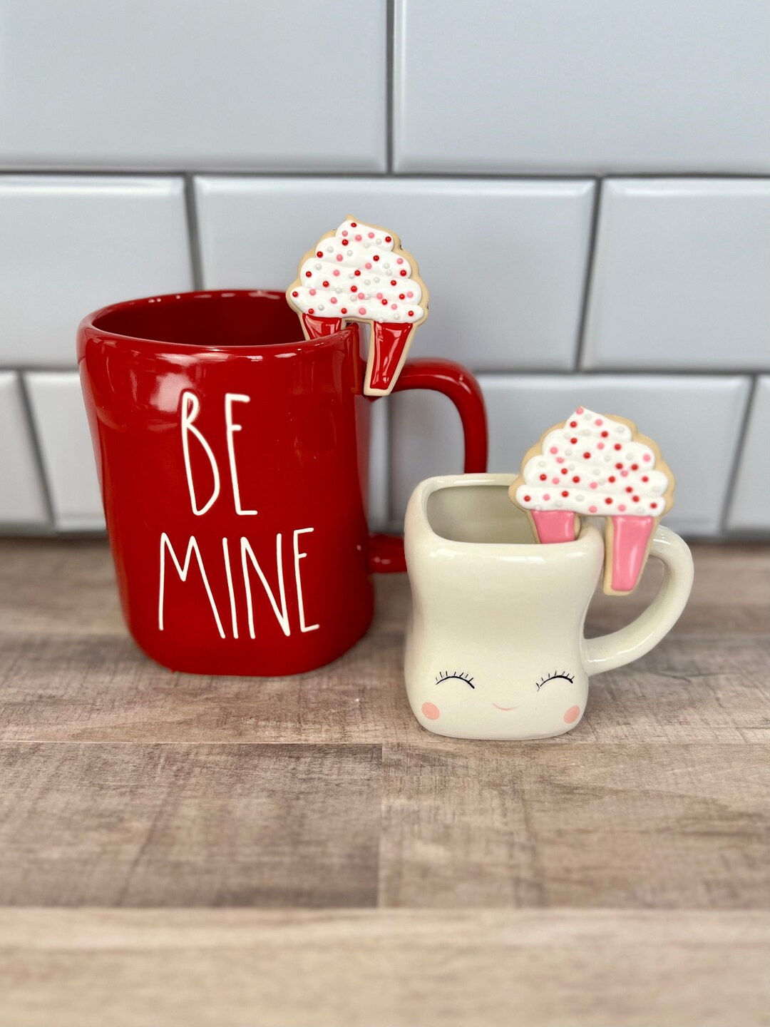 Valentine's Day Cupcake Mug Hugger - Red or Pink | Faux Sugar Cookie ...