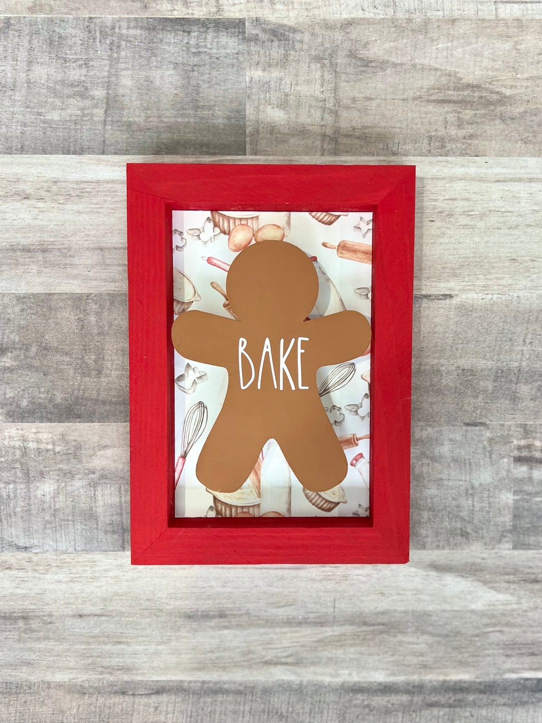 Gingerbread Man Baking Sign | Christmas Tiered Tray Decor - Etsy