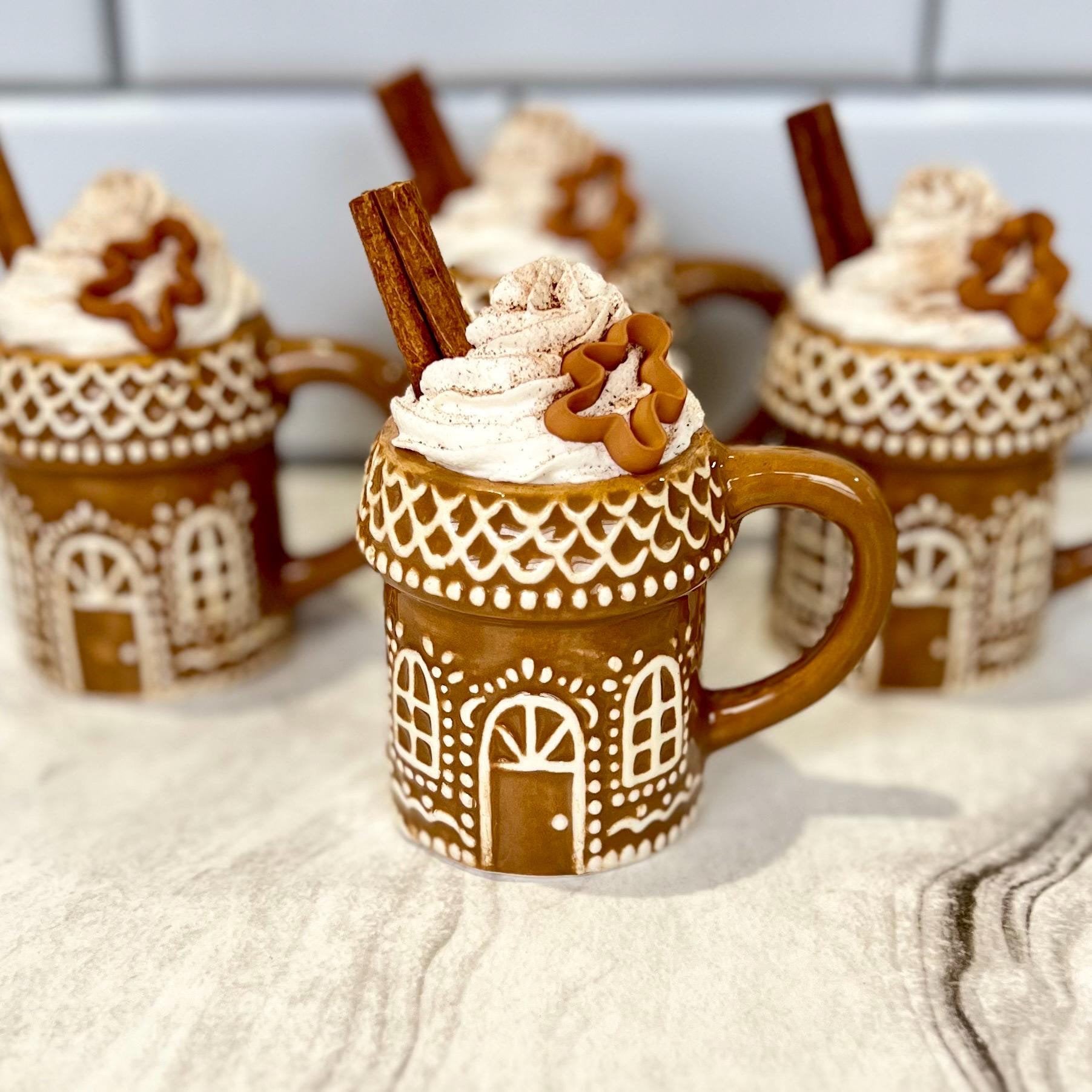 Neutral Gingerbread House Mini Mug | Gingerbread Decor - Etsy