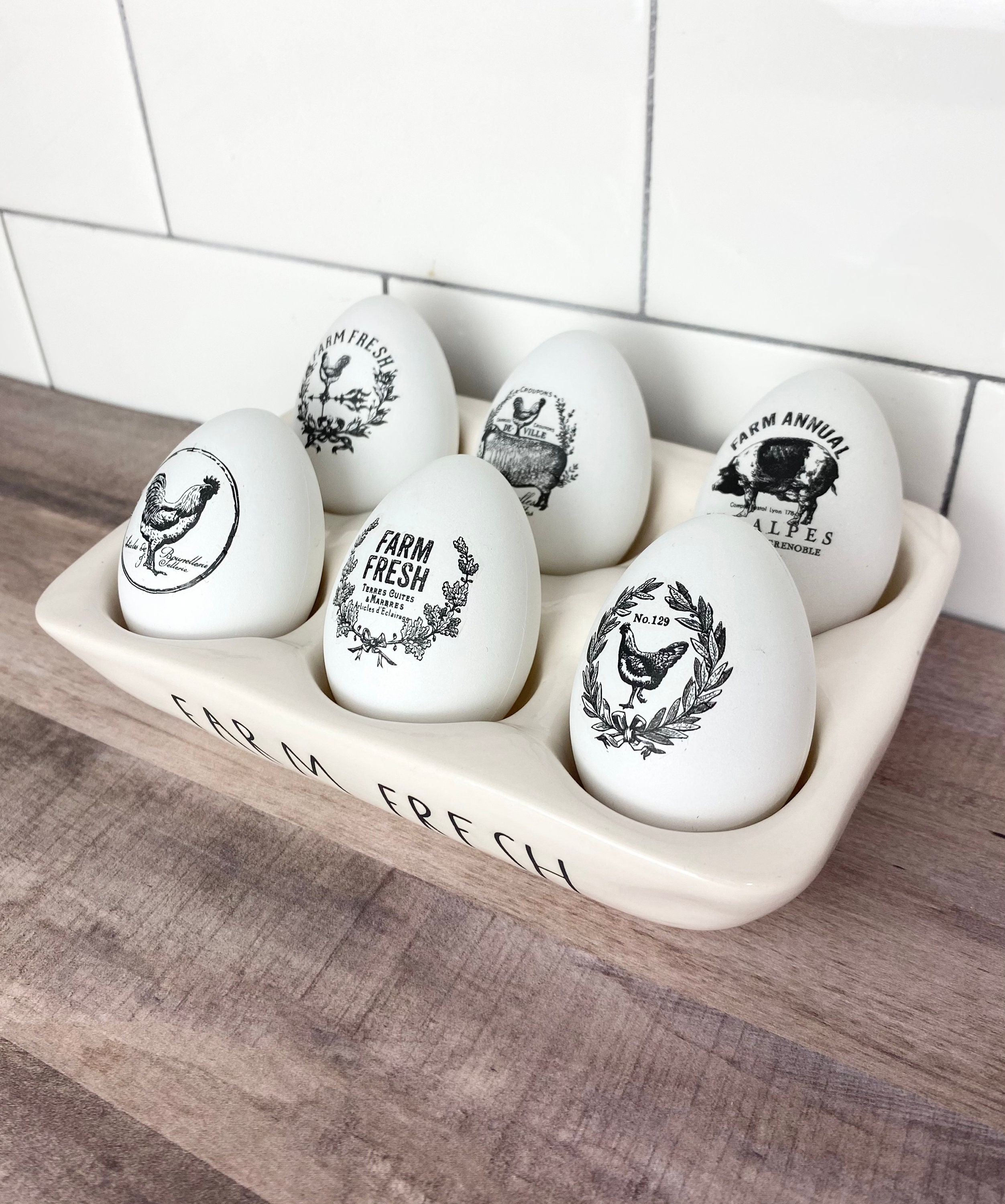 Farmhouse Eggs Tiered Tray Decor Farmhouse Eggs with | Etsy